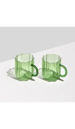 FAZEEK Wave Mugs Set Of 2 - Green