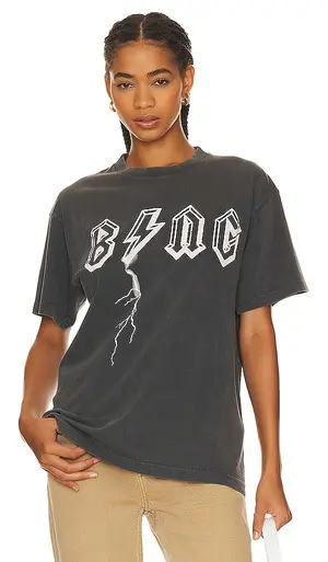 Anine Bing Bing Bolt Tee In Charcoal In Black - 30% Off | Editorialist
