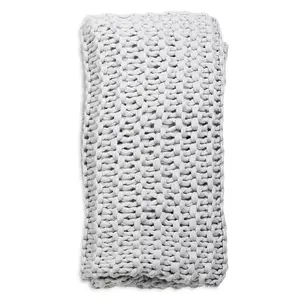 POM POM AT HOME Finn Hand Knit Throw Silver