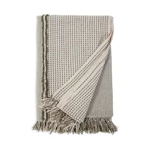 POM POM AT HOME Jagger Throw - Ivory/moss