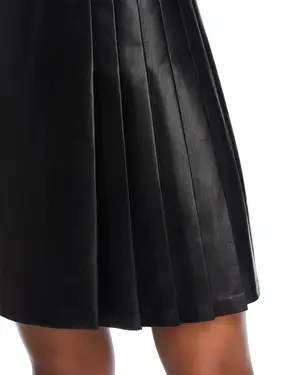 Alice + Olivia Chara Long Sleeve Mesh & Faux Leather Mini Dress