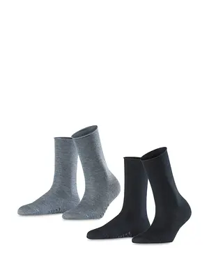 Falke Active Breeze Moisture Management Socks, Set Of 2 - Black/light Grey
