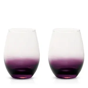 TALIANNA Ombre Stemless Glass, Set Of 4 - Plum