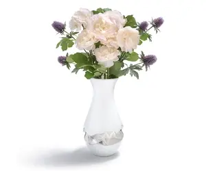 TALIANNA Oro Vase White And Silver