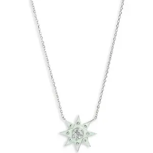 Anzie White Topaz Starburst Pendant Necklace - Green