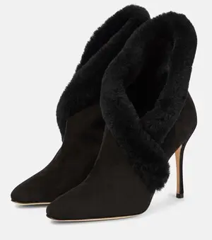 Manolo Blahnik Nestanu 105 Suede Ankle Boots