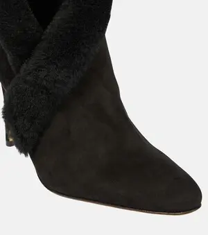 Manolo Blahnik Nestanu 105 Suede Ankle Boots