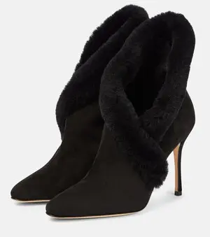 Manolo Blahnik Nestanu 105 Suede Ankle Boots
