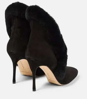 Manolo Blahnik Nestanu 105 Suede Ankle Boots