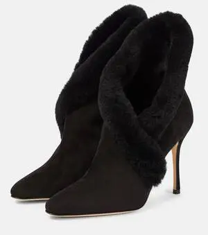 Manolo Blahnik Nestanu 105 Suede Ankle Boots