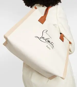 CHRISTIAN LOUBOUTIN Nastroloubi Large Canvas Tote - Neutrals