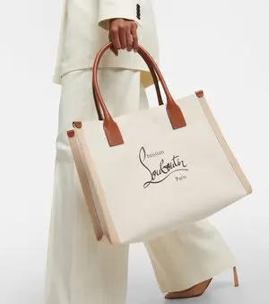 CHRISTIAN LOUBOUTIN Nastroloubi Large Canvas Tote - Neutrals