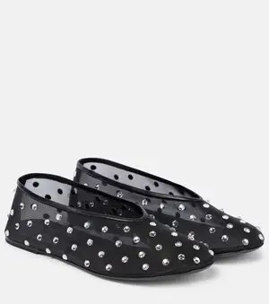 Khaite Marcy Crystal-embellished Ballet Flats - Black