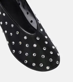 Khaite Marcy Crystal-embellished Ballet Flats - Black