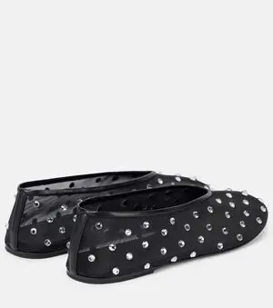 Khaite Marcy Crystal-embellished Ballet Flats - Black