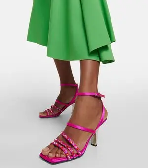 Marni Embellished Satin Sandals
