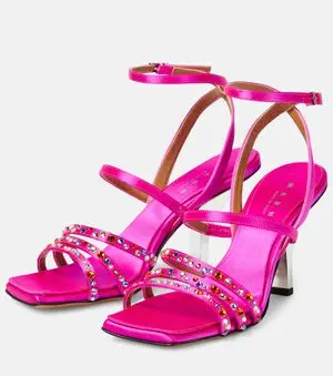 Marni Embellished Satin Sandals
