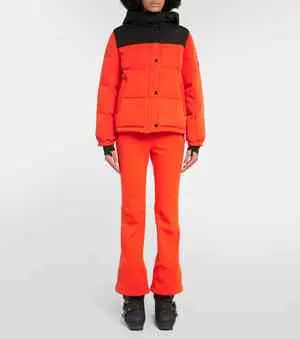 YVES SALOMON Hooded Ski Down Jacket - Red