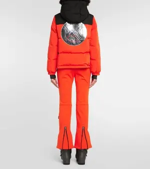 YVES SALOMON Hooded Ski Down Jacket - Red
