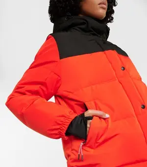 YVES SALOMON Hooded Ski Down Jacket - Red