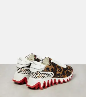 CHRISTIAN LOUBOUTIN Loubishark Leopard-print Sneakers - Multicoloured