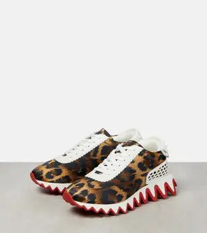 CHRISTIAN LOUBOUTIN Loubishark Leopard-print Sneakers - Multicoloured