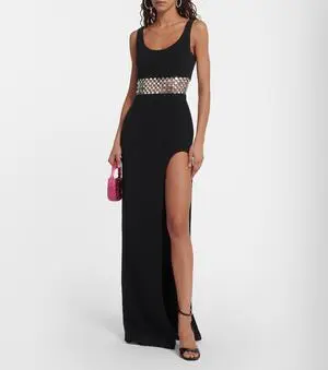 David Koma Embellished Cady Gown