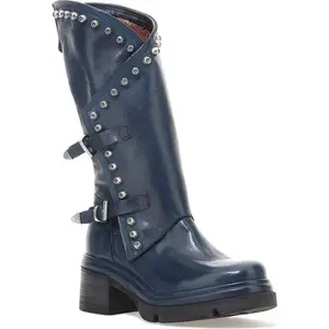 A.S.98 Easton Studded Leather Boots - Distressed Ocean