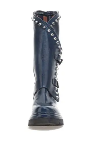 A.S.98 Easton Studded Leather Boots - Distressed Ocean