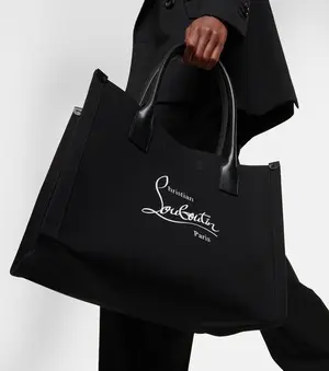 CHRISTIAN LOUBOUTIN Nastroloubi Large Canvas Tote - Black