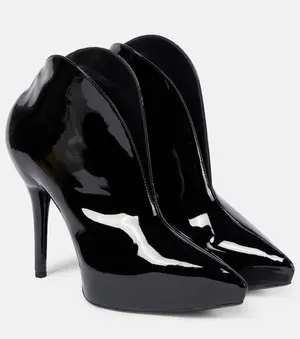 Alaïa Slick Patent Leather Ankle Boots