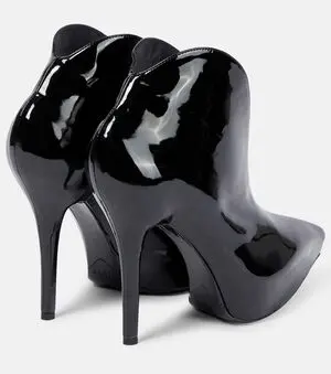 Alaïa Slick Patent Leather Ankle Boots - Black