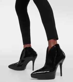 Alaïa Slick Patent Leather Ankle Boots