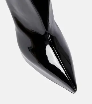 Alaïa Slick Patent Leather Ankle Boots