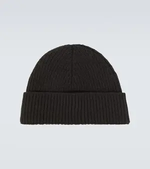 AMI Paris De Cœur Ribbed-knit Beanie - Black