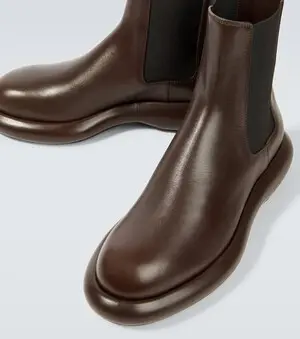 Jil Sander Leather Chelsea Boots In Brown - 30% Off  display picture 2