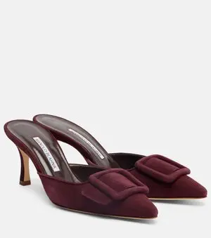 MANOLO BLAHNIK Manolo Blahnik Maysale 70 Suede Mules