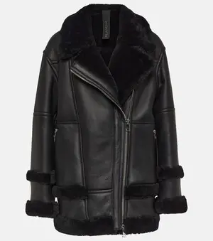 BLANCHA Leather And Shearling Jacket - Black