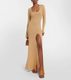 Jacquemus Mohair-blend Maxi Dress - Beige