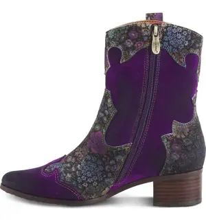 SPRING STEP SHOES Ladyluck Bootie - Purple Multi Suede