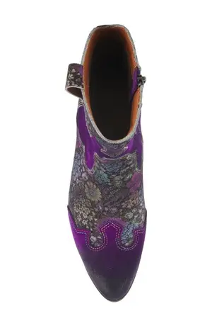 SPRING STEP SHOES Ladyluck Bootie - Purple Multi Suede