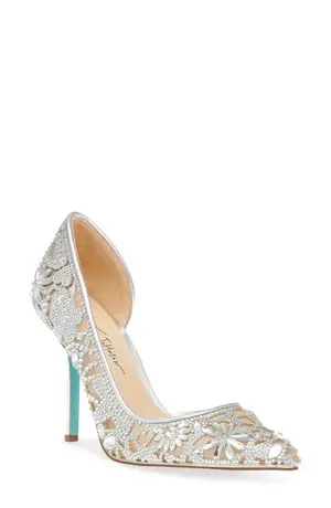 Betsey Johnson Half D'orsay Pumps - Silver