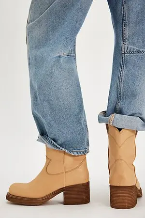 Jeffrey Campbell Sleepy Cowboy Ankle Boots - Natural Light Tan