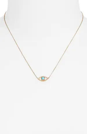Anzie Evil Eye Turquoise & Diamond Pendant Necklace