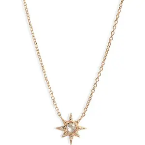 Anzie White Topaz Starburst Pendant Necklace - Gold