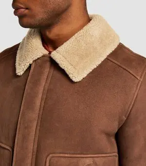 YVES SALOMON Suede Lambskin-lined Bomber Jacket
