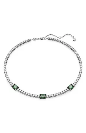 SWAROVSKI Matrix Crystal Tennis Necklace - Green