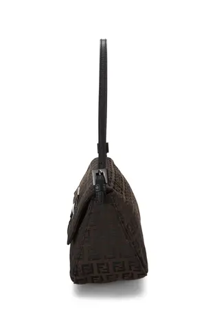 Fendi Zucchino Canvas Baguette Shoulder Bag