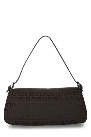 Fendi Zucchino Canvas Baguette Shoulder Bag