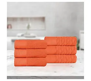 SUPERIOR 6-pc Jacquard And Solid Hand Towels - One-color